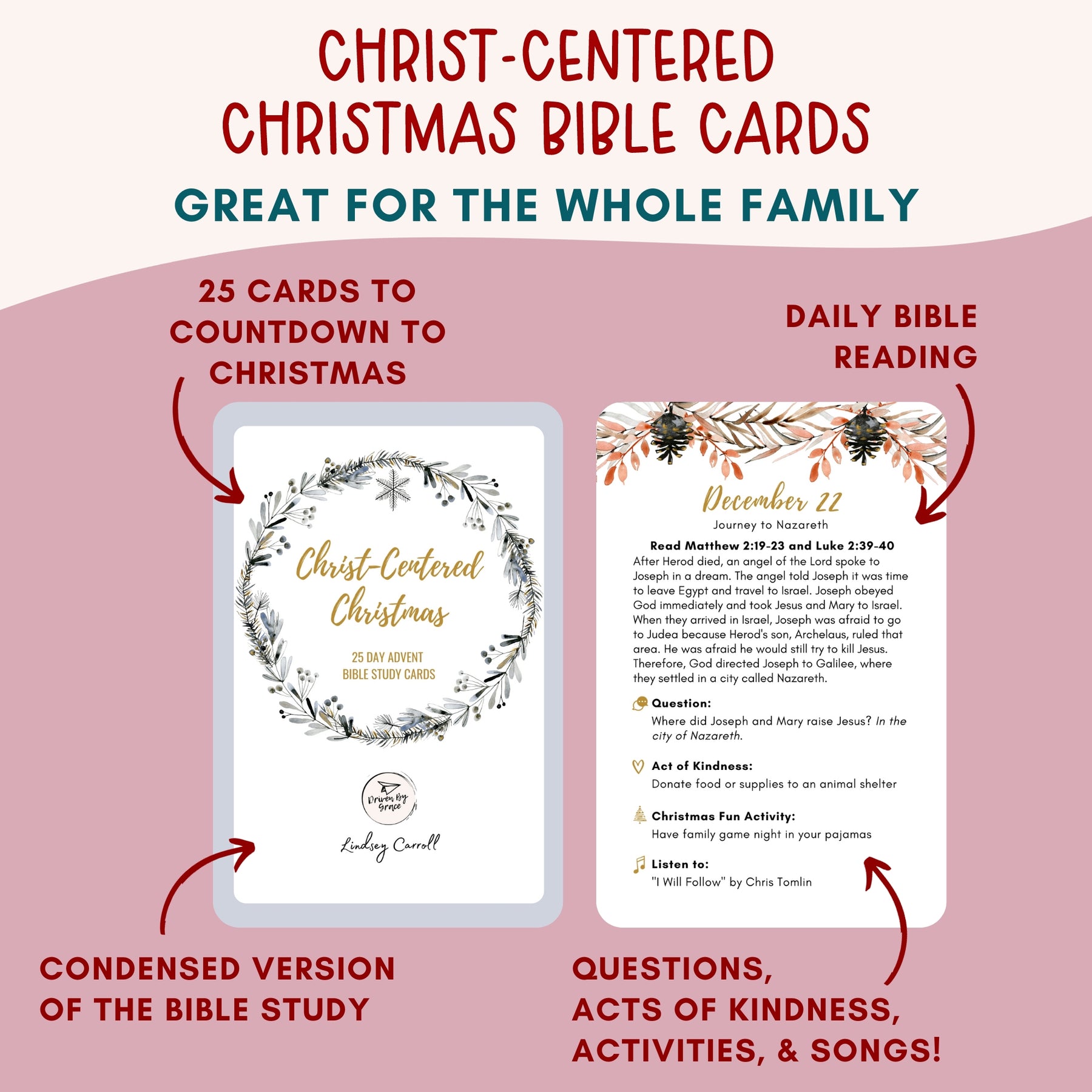 Christ-Centered Christmas Bible Cards | Advent Study – Driven By Grace