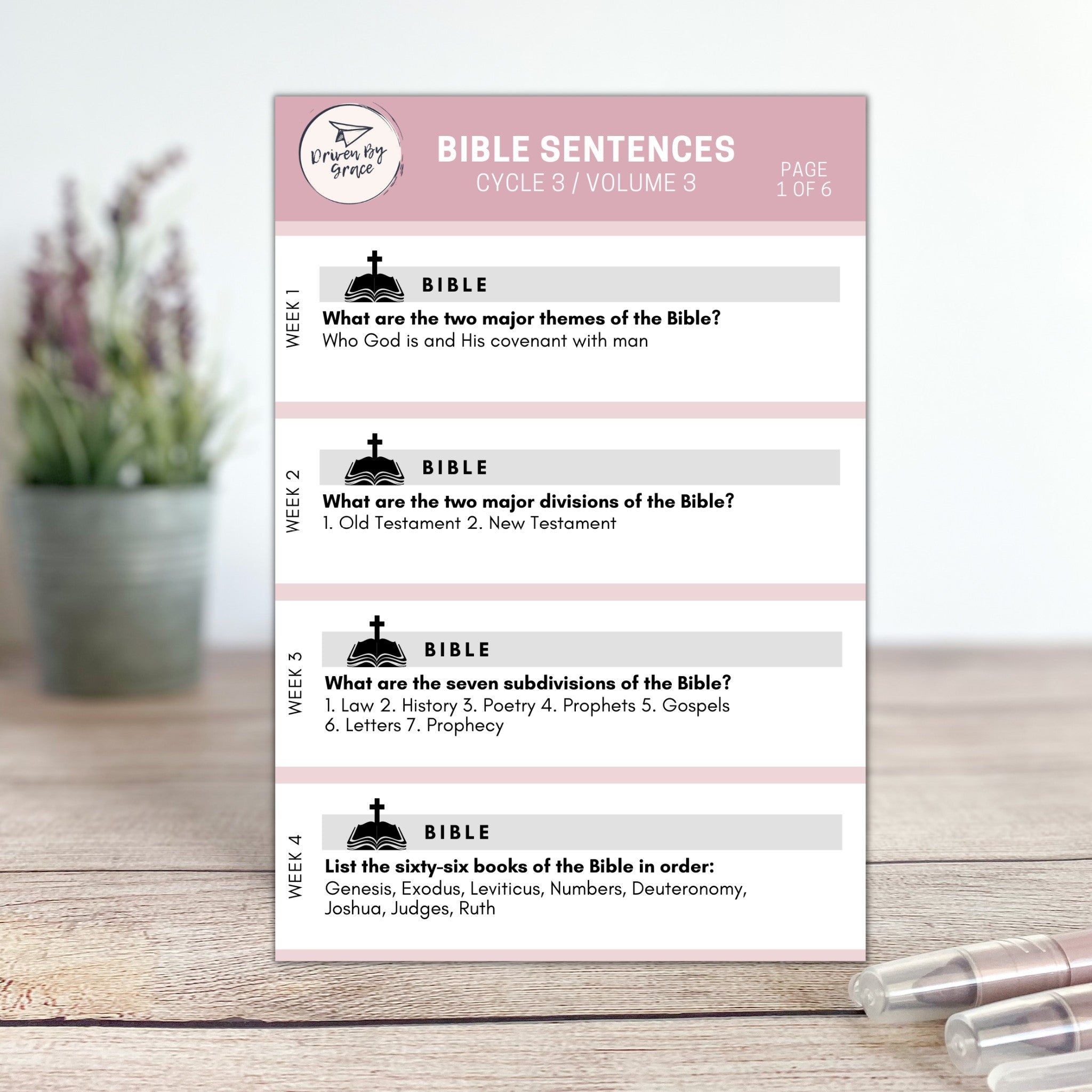 Bible Sentence Stickers — Cycle 3 – Driven By Grace